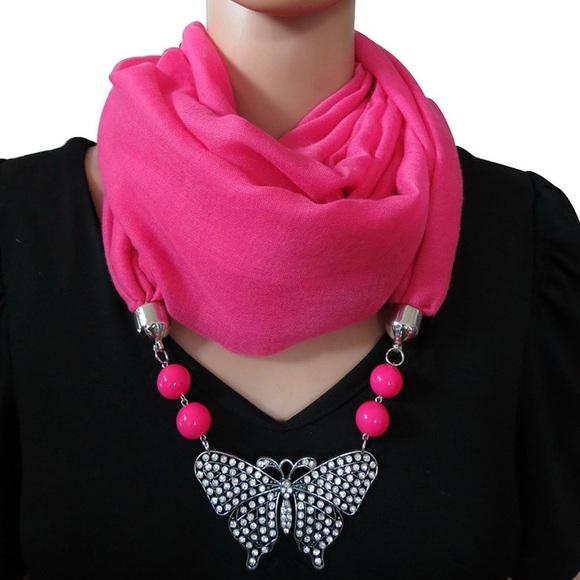 Boutique | Accessories | Chic Scarf With Butterfly Charm | Poshmark
